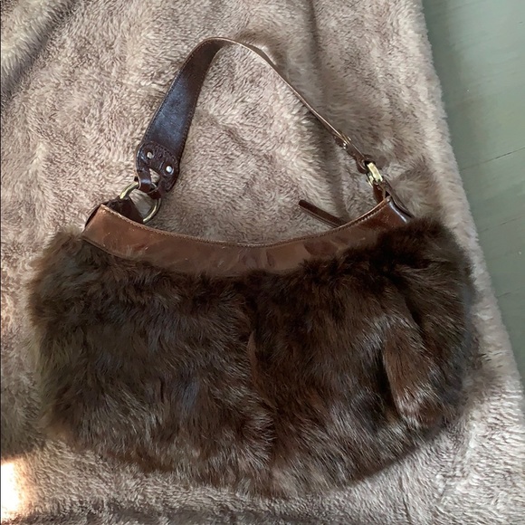 Kenneth Cole | Bags | Kenneth Cole Leather Rabbit Fur Womens Handbag ...